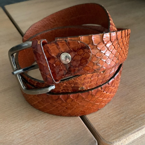 Accessories | Genuine Snake Skin Terracotta Belt | Poshmark